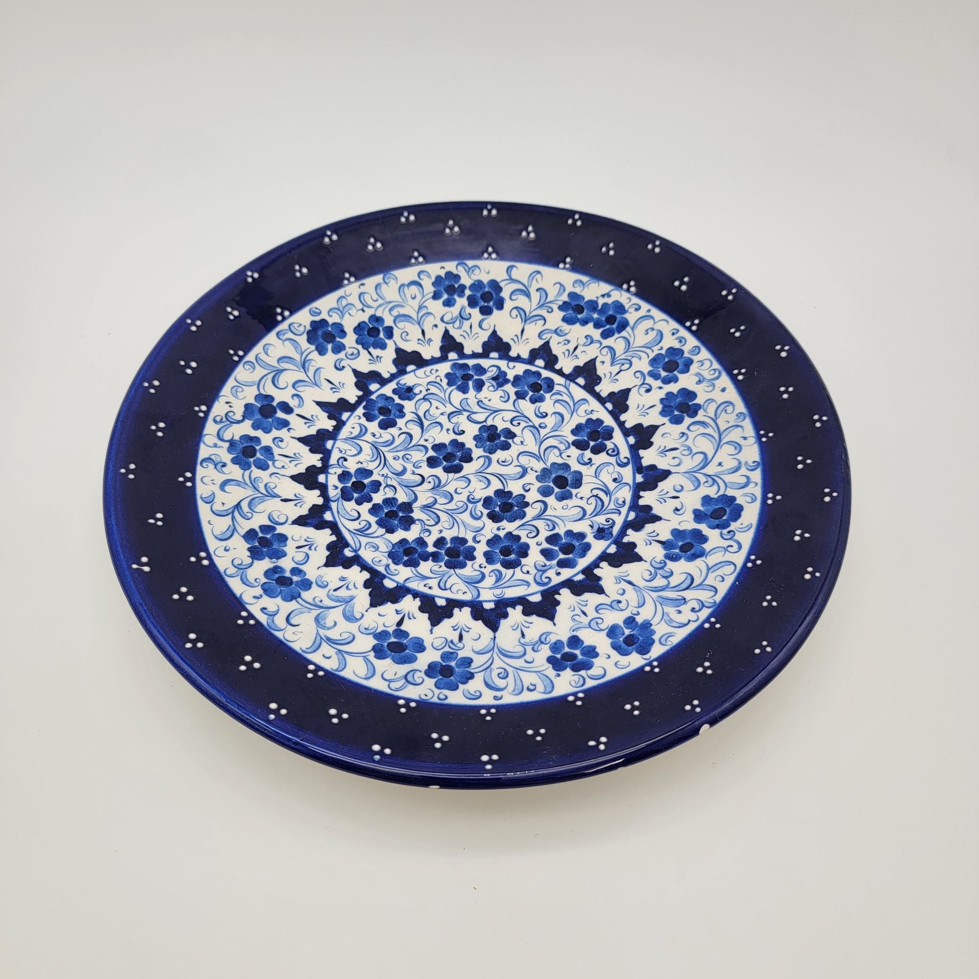 Atolye Turkish Pottery Plate Blue & White Floral – Niche Lady Shop