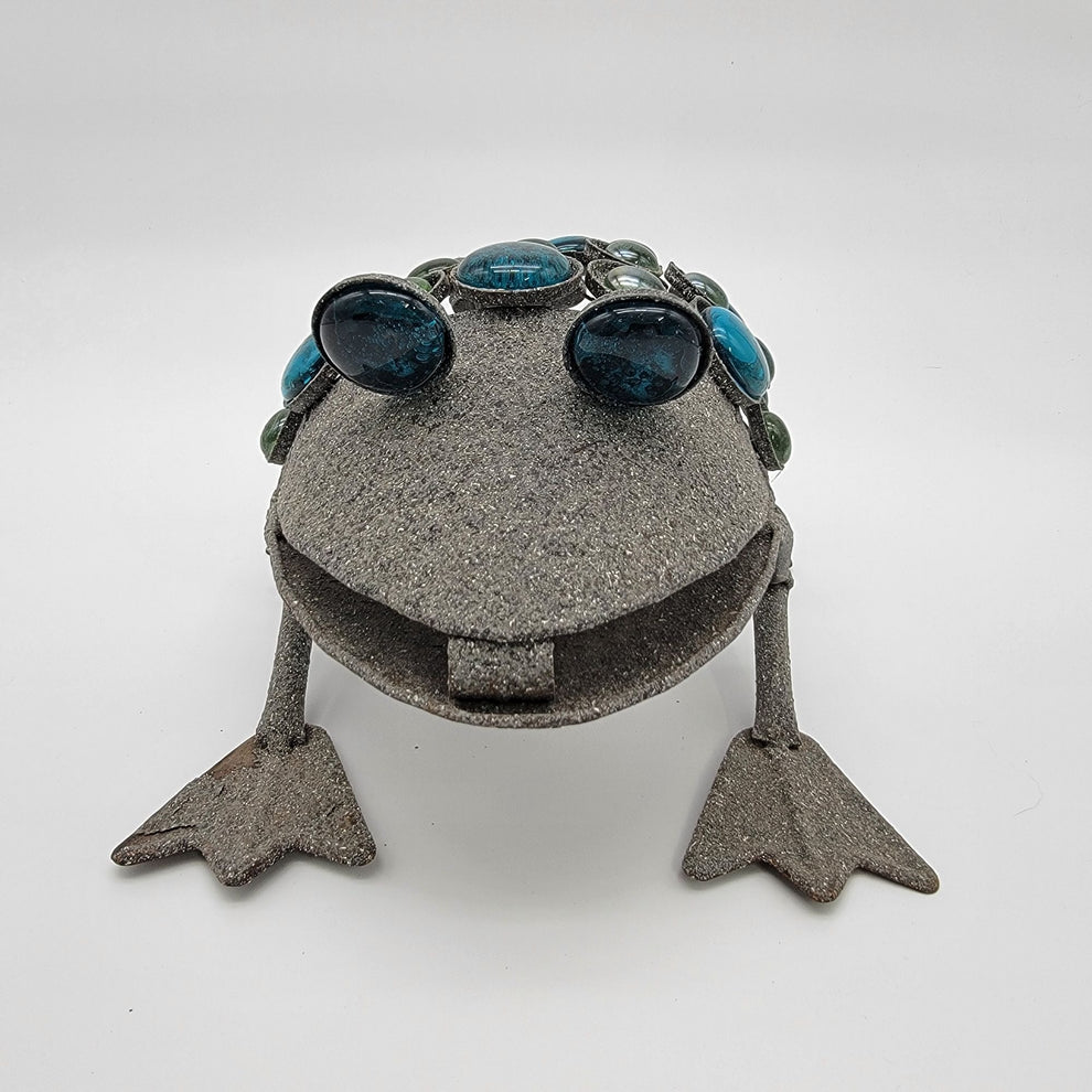 Metal & Glass Marble Frog Garden Decor Sculpture – Niche Lady Shop