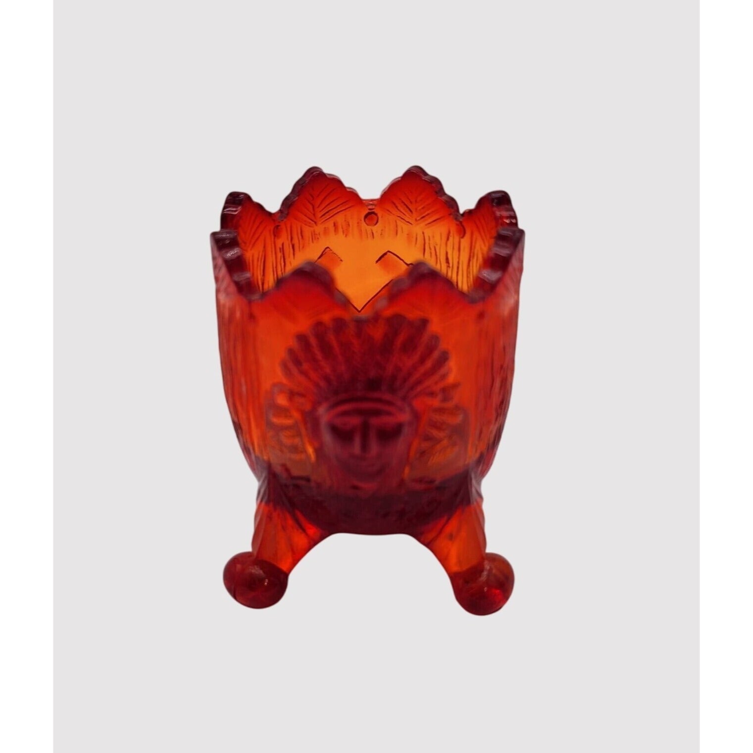 Guernsey Saratoga Indian Chief Red Glass Toothpick Holder – Niche Lady Shop