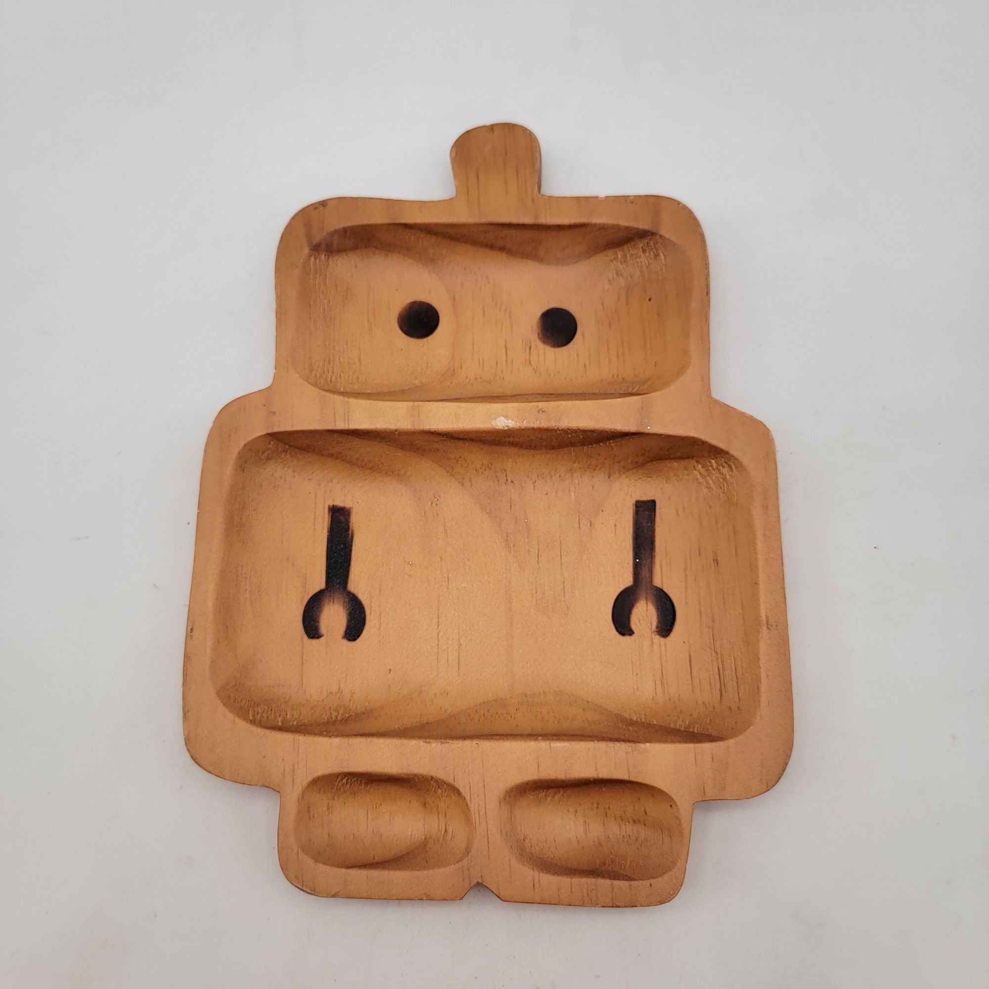 Wooden Robot Divided Dish By Petit Et Maman – Niche Lady Shop