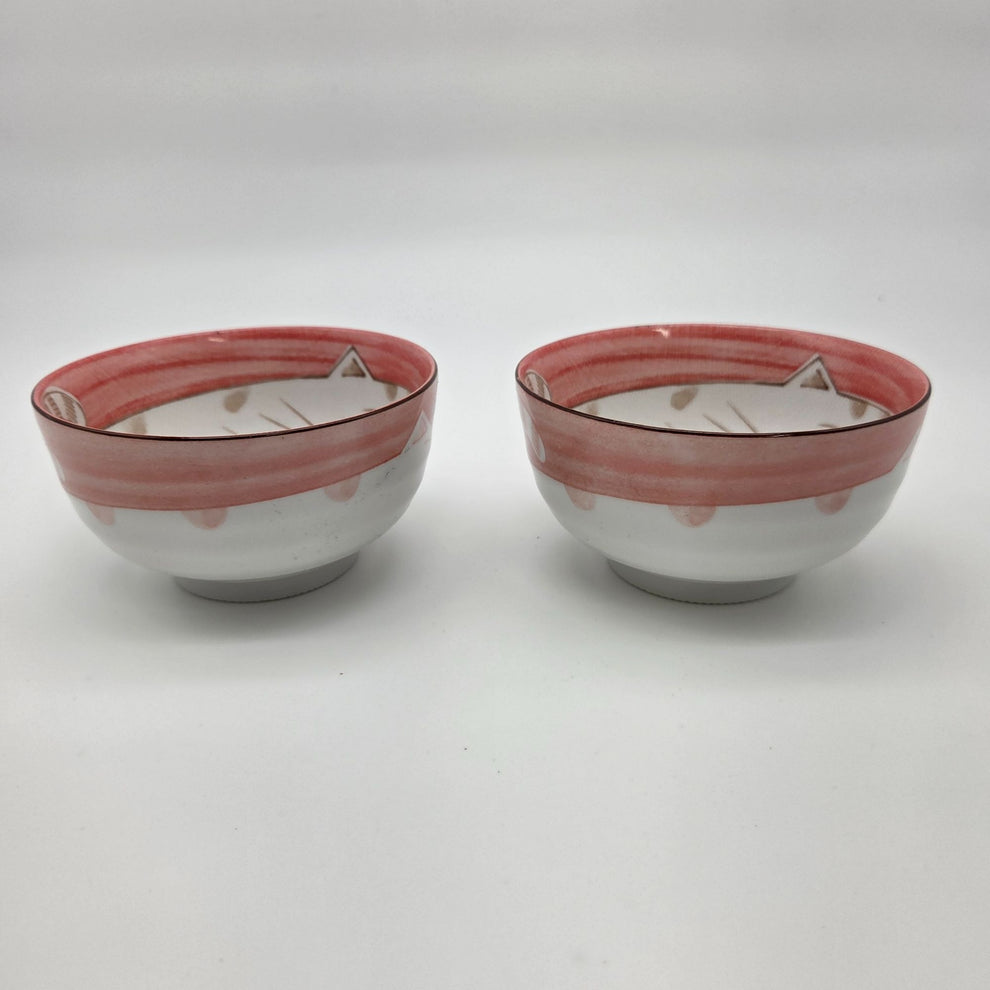 Sousaku Japanese Happy Fat Cat Rice Bowls Set Of 2 – Niche Lady Shop