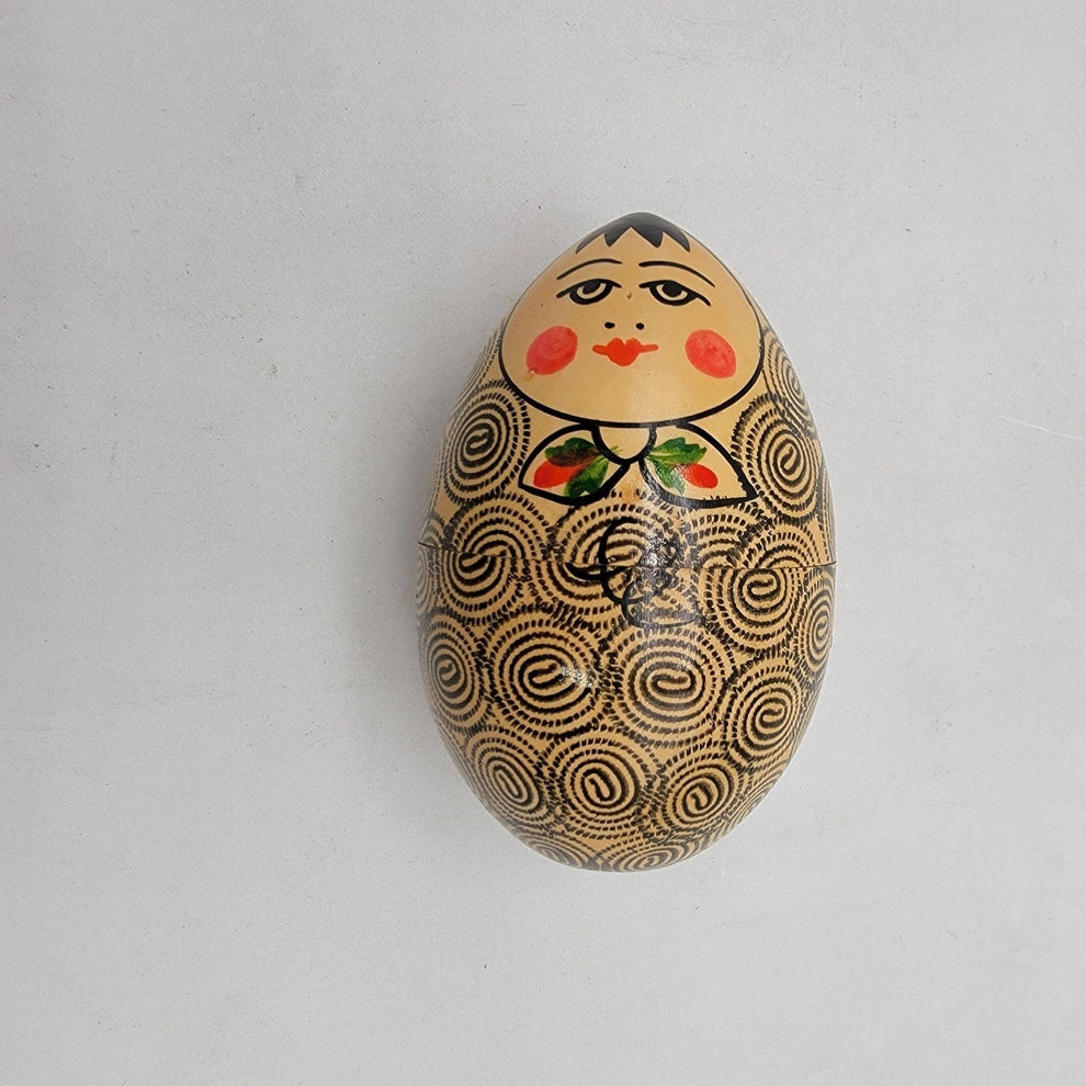Ukrainian Matryoshka Nesting Dolls Wood Folk Art Egg Set Of 3 Hand-Pai ...