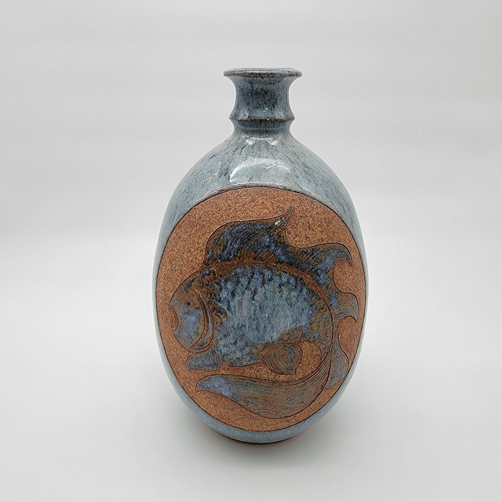 Mark Blumenfeld Signed Art Pottery Vase With Fish – Niche Lady Shop