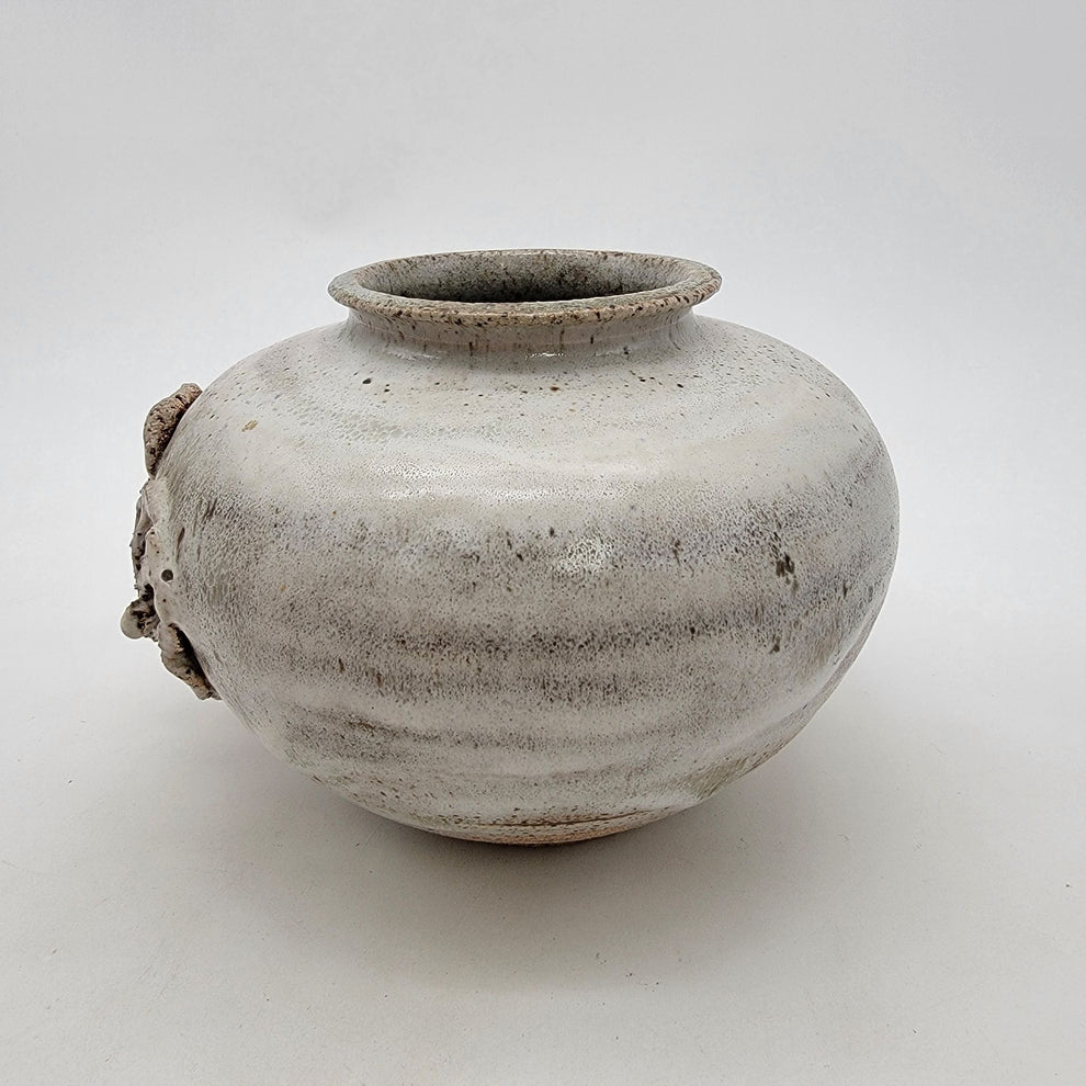 Vintage Signed Glen Quan Art Pottery Vase With Brutalist Flowers ...